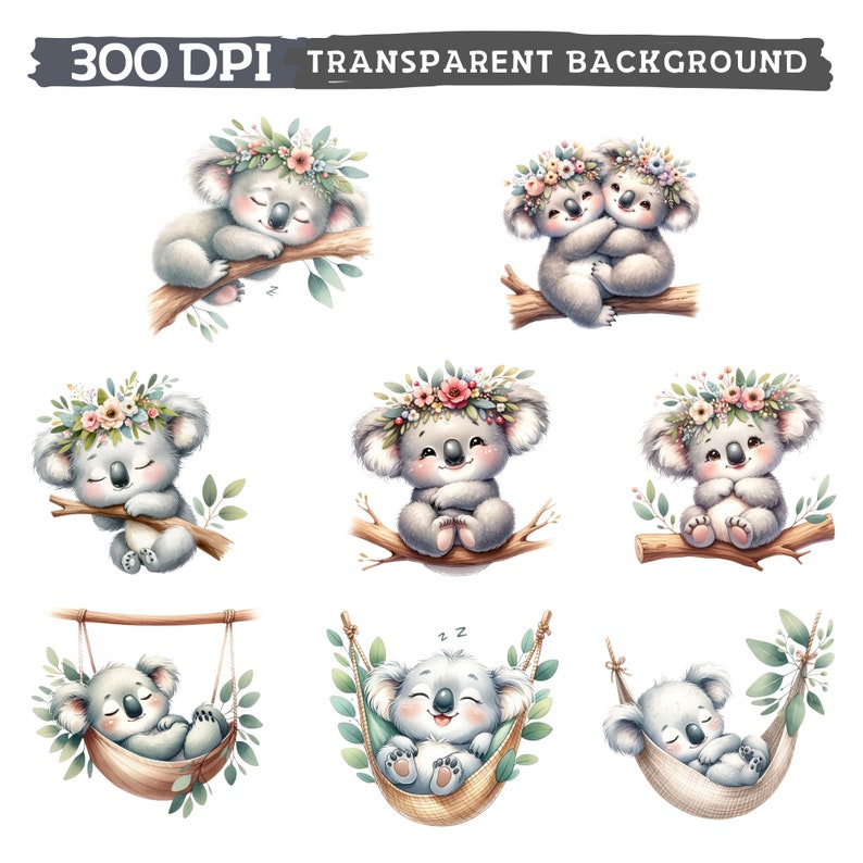 Watercolor Cute Koala Clipart, Animals Koala Kids Nursery, Koala Lover ...