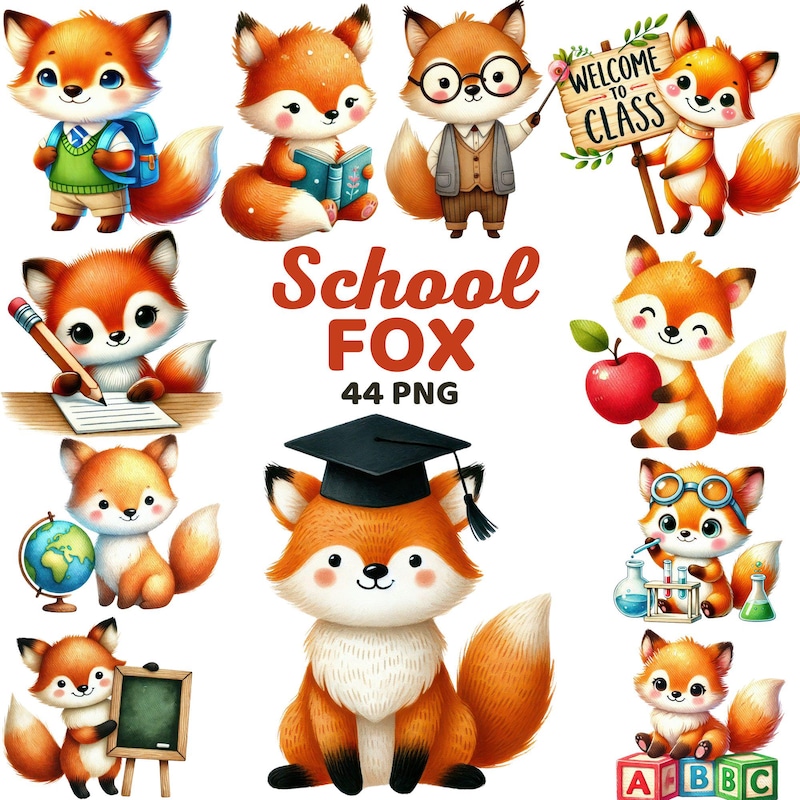 Fox Clipart - Etsy