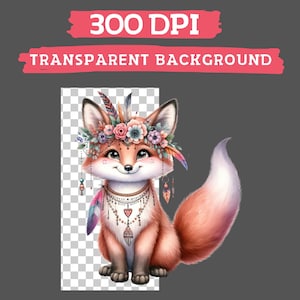 Whimsical Boho Animal Clipart Collection, Watercolor Cute Forest ...