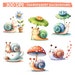 Watercolor Cute Snail Clipart, Spring Summer Snail Garden Nursery ...