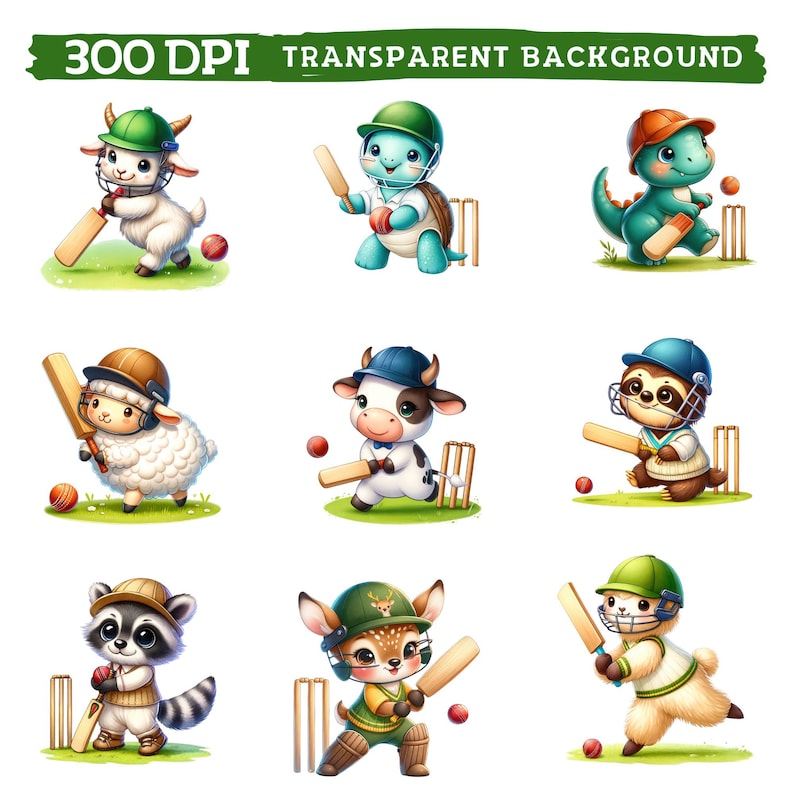 Cute Cricket Animals Clipart, Watercolor Cricket Animal, Sports Nursery ...