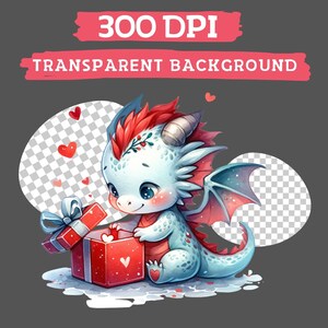 Watercolor Dragon Valentine Clipart Png, Kids Valentine Day, Valentine ...