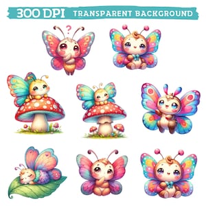 Watercolor Cute Butterfly Clipart, Spring Summer Bug Nursery ...