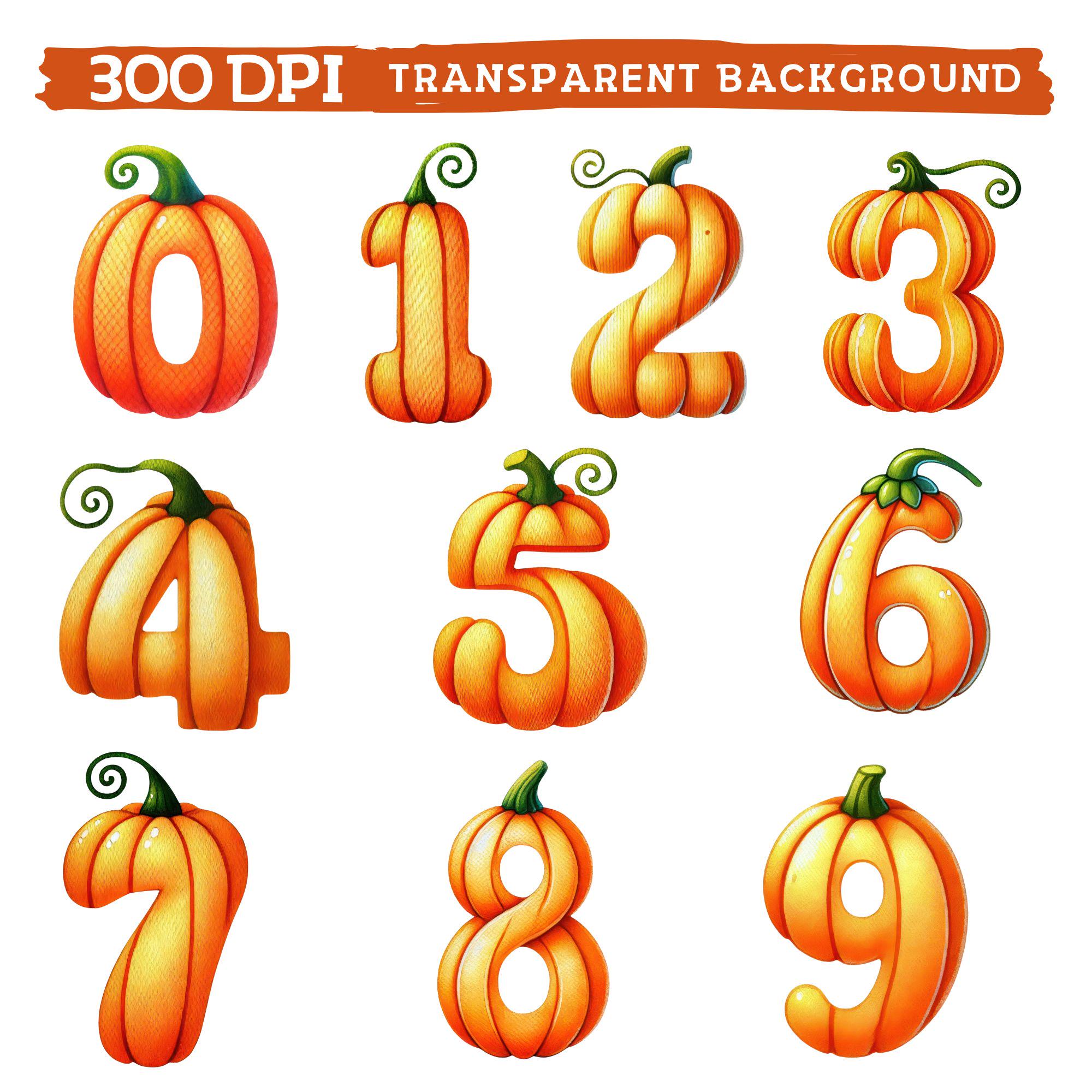 Pumpkin Alphabet, Watercolor Fall Pumpkins Numbers, Harvest Autumn ...