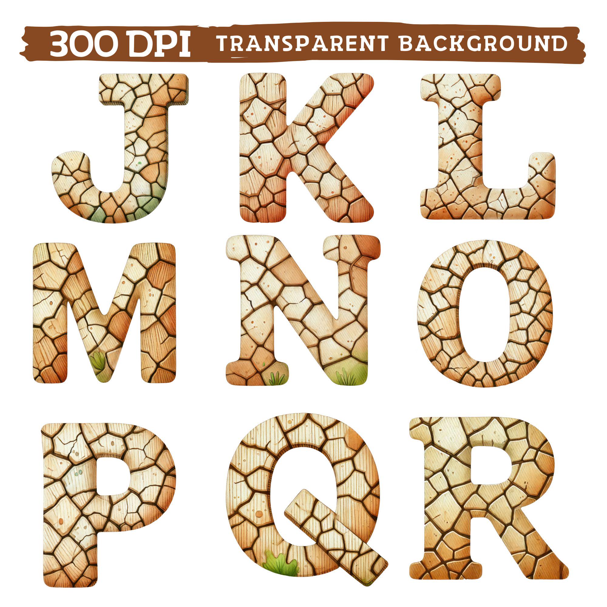 Cracked Ground Alphabet Clipart, Dry Earth Letters Number, Rustic Dry ...