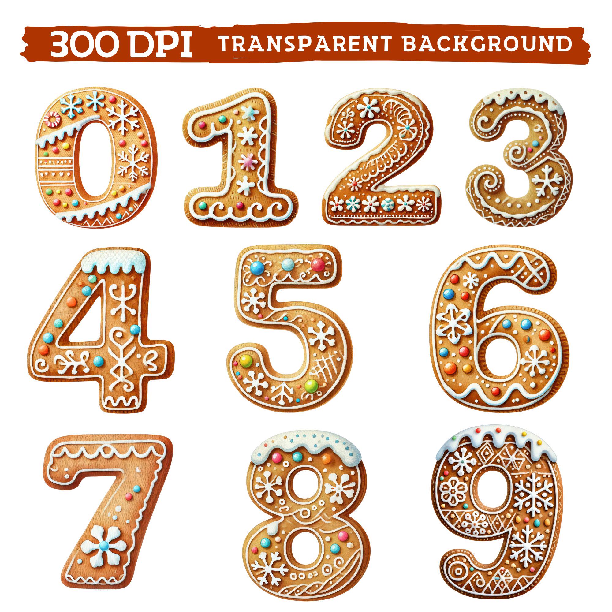 Gingerbread Alphabet Clipart, Christmas Letters & Numbers, Holiday ...