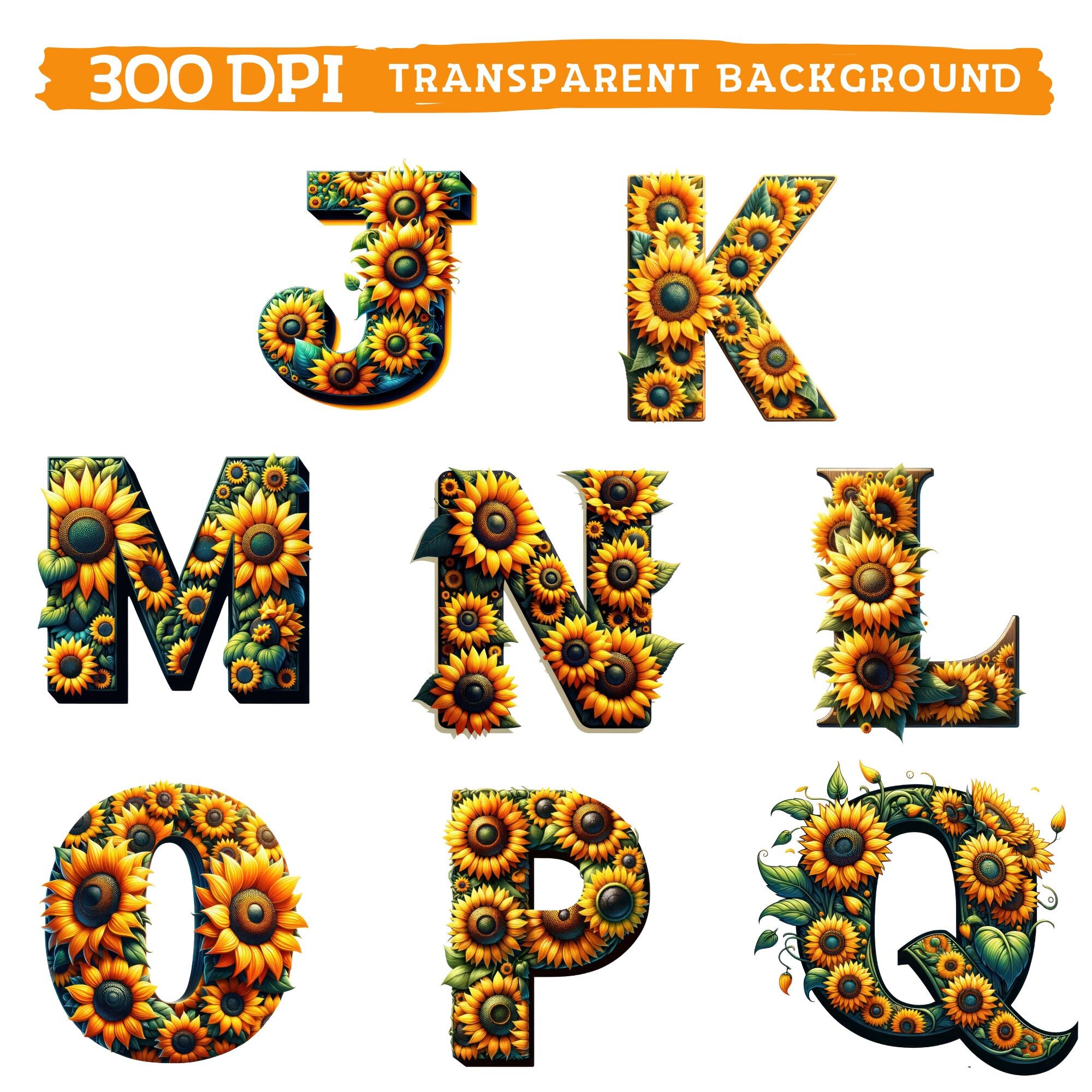 Sunflower Alphabet, Sunflower Numbers Letters Png, Sunflowers Alphabet ...