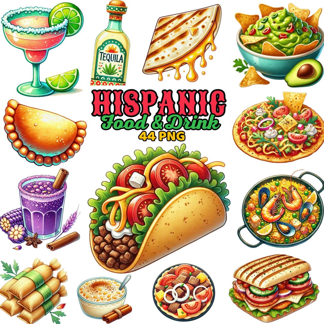 Hispanic Food & Drink Clipart, Mexican Fiesta Party, Latin American ...