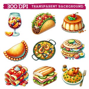 Hispanic Food & Drink Clipart, Mexican Fiesta Party, Latin American ...