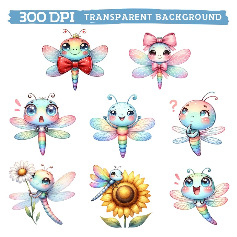 Watercolor Cute Dragonfly Clipart, Spring Summer Dragonfly Nursery ...