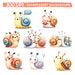 Watercolor Cute Snail Clipart, Spring Summer Snail Garden Nursery ...