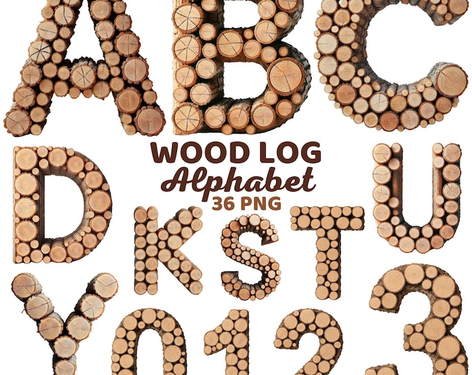 Wood Alphabet PNG, Rustic Font, Wood Letters PNG, Wood Font, Boho ...