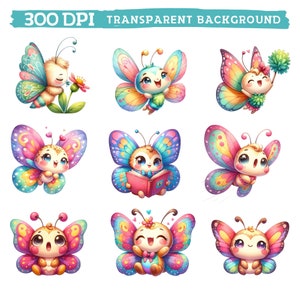 Watercolor Cute Butterfly Clipart, Spring Summer Bug Nursery ...