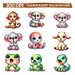 Shocked Animals Clipart, Watercolor Animal Shock, Nursery, Kids, Animal ...