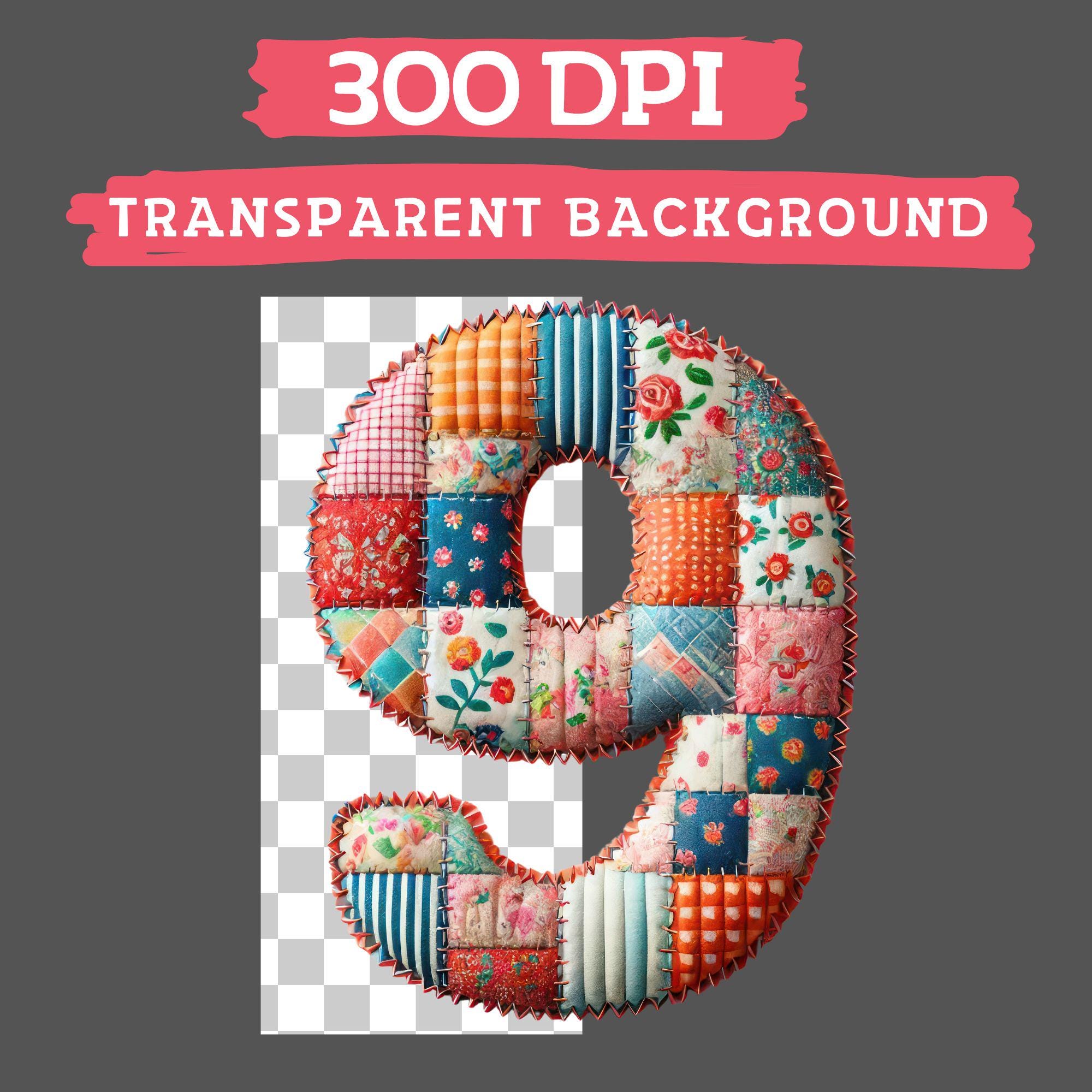 Patchwork Alphabet Clipart, Quilted Letters and Numbers, Sewing Font ...