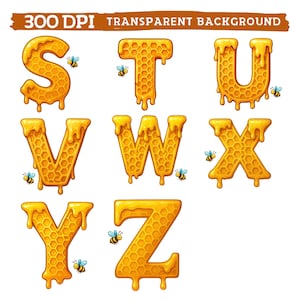 Honey Beehive Alphabet Clipart, Cute Bee Spring Summer Classroom Decor ...