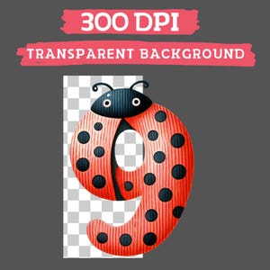 Ladybug Alphabet Clipart, Letters and Numbers, Cute Bug Font Clipart ...