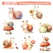 Watercolor Cute Snail Clipart, Spring Summer Snail Garden Nursery ...