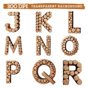 Wooden Log Alphabet Png Clipart, Rustic Letters, Nature Forest ...