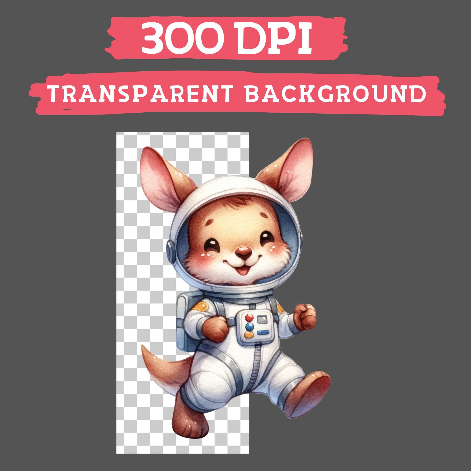 Cute Astronaut Animals Clipart, Watercolor Baby Animal Nursery, Fantasy ...