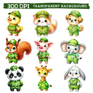 Zookeeper Animals Clipart, Watercolor Cute Jungle Safari Zoo Animal ...