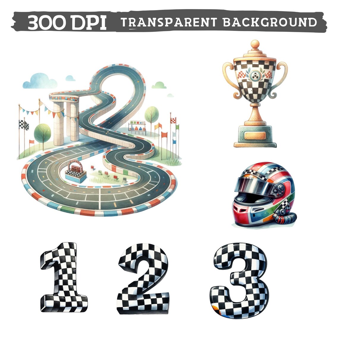 Watercolor Cute Racing Boy Clipart, Race Car Nursery Decor Sublimation ...