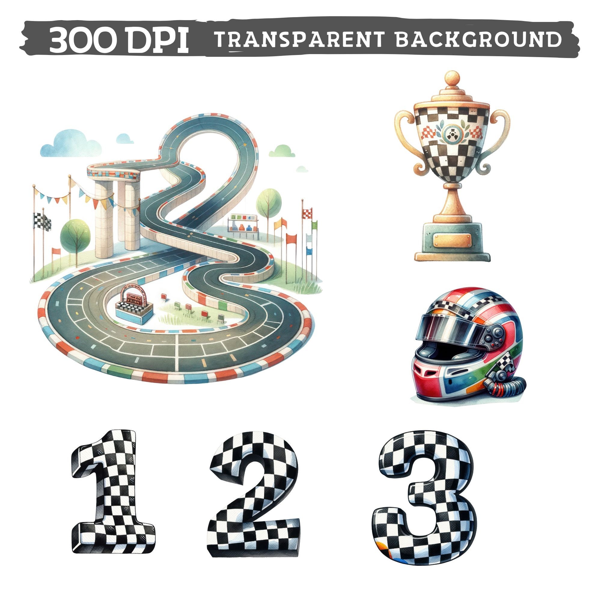 Watercolor Cute Racing Boy Clipart, Race Car Nursery Decor Sublimation ...