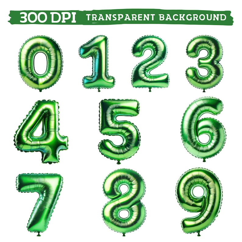 Green Foil Balloon Alphabet, Green Metallic Letters & Numbers ...