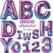 Retro Disco Alphabet Clipart, Shiny Mirror Ball Letters & Numbers ...