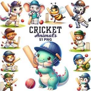 Cute Cricket Animals Clipart, Watercolor Cricket Animal, Sports Nursery ...