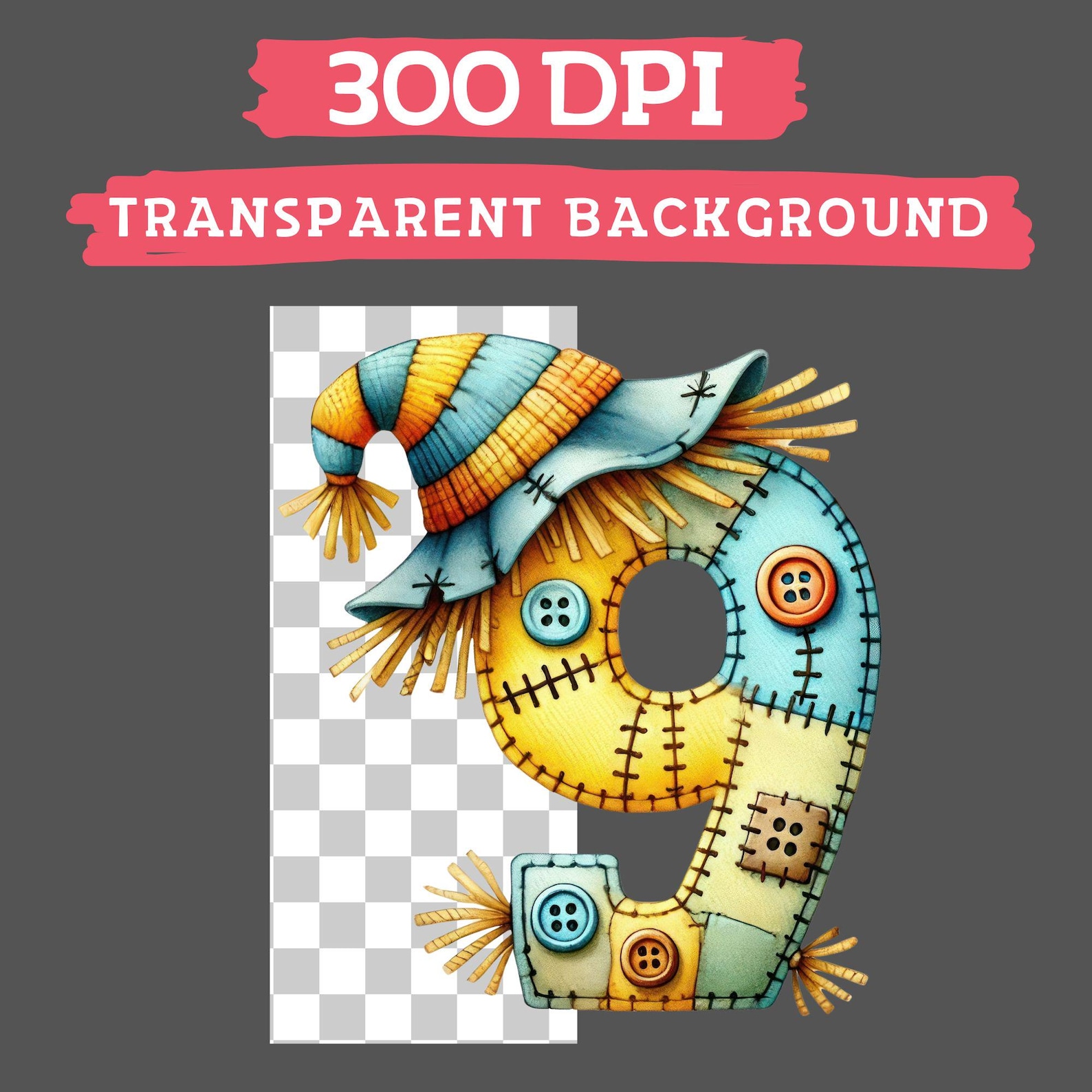 Scarecrow Alphabet Clipart, Watercolor Fall Letter Number, Rustic ...