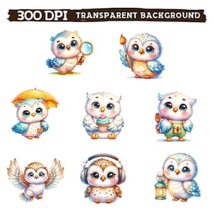 Cute Owl Clipart, Woodland Bird Png, Adorable Owl Nursery, Woodland ...