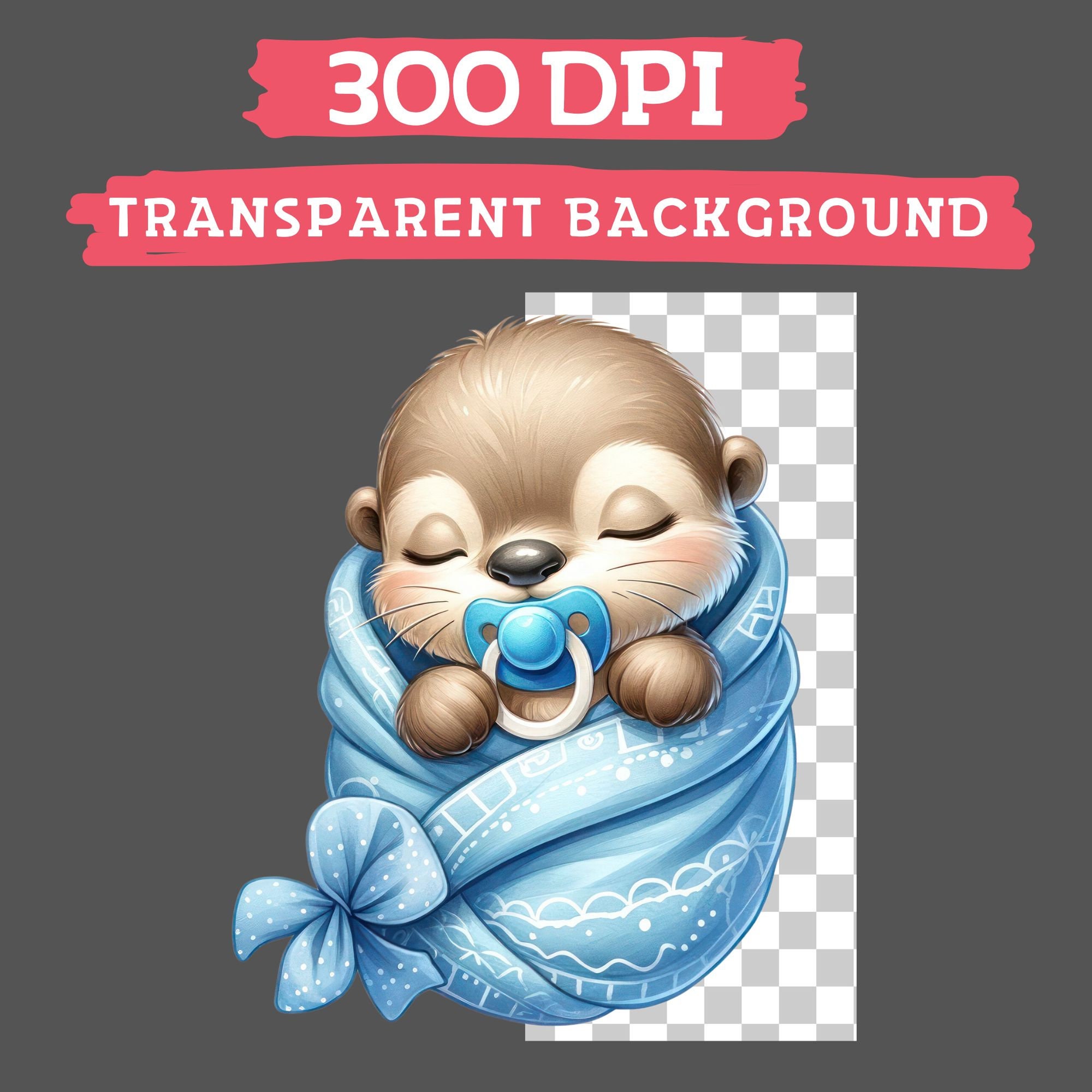 Pacifier Animals Clipart, Watercolor Cute Blue Boy Newborn Nursery ...