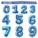 Blue Foil Balloon Alphabet, Blue Metallic Letters & Numbers ...