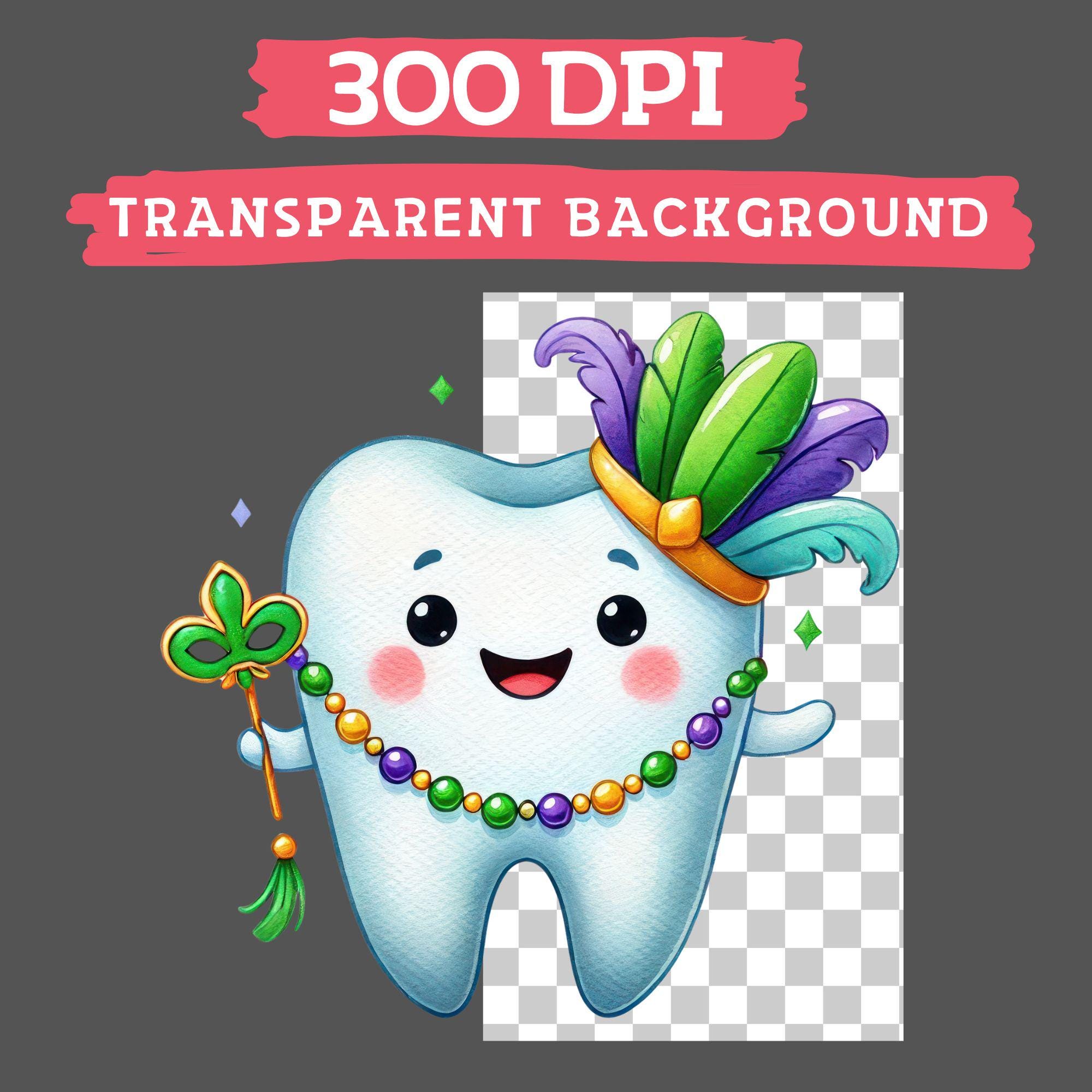 Cute Tooth Clipart, Watercolor Teeth Nursery, Dental and Hygiene ...