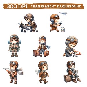 Watercolor Cute Aviator Boy Clipart, Pilot Kids Aviator Nursery, Air ...