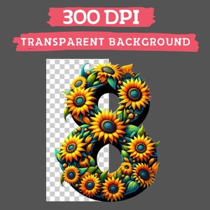 Sunflower Alphabet, Sunflower Numbers Letters Png, Sunflowers Alphabet ...