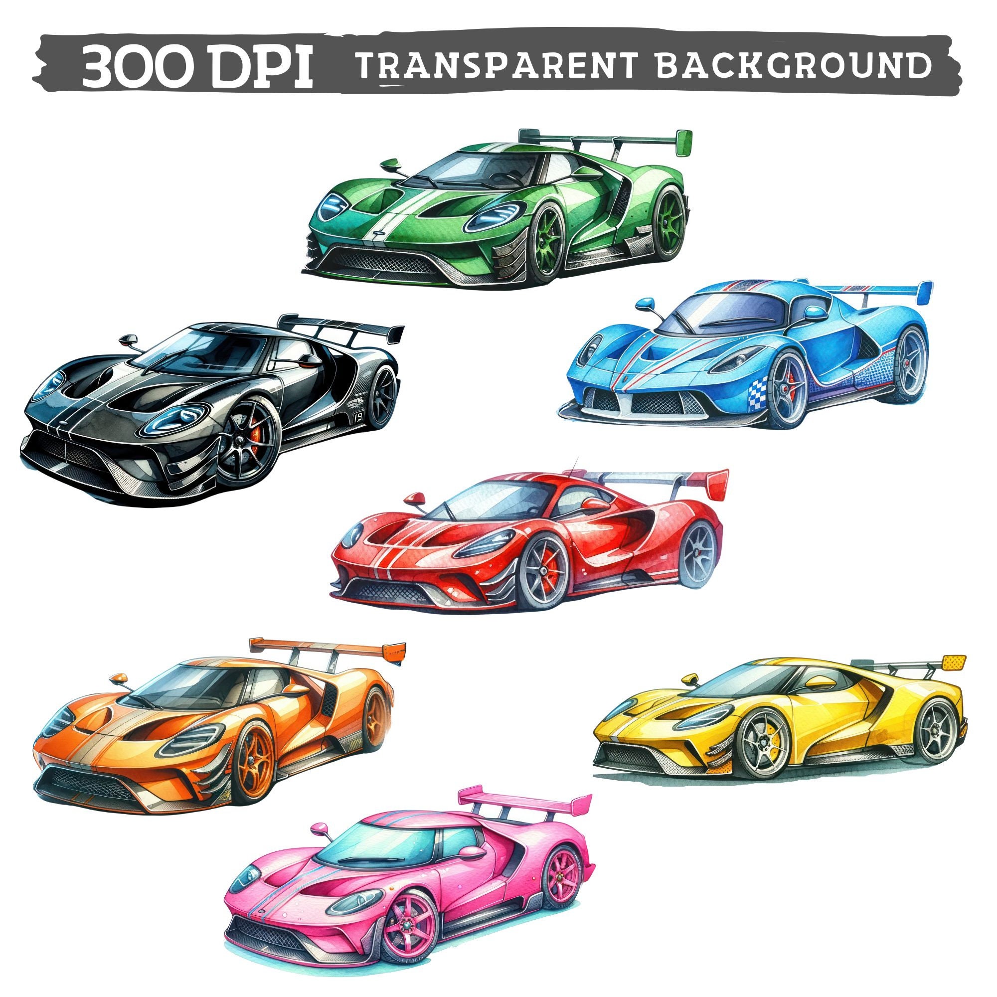 Watercolor Cute Racing Boy Clipart, Race Car Nursery Decor Sublimation ...