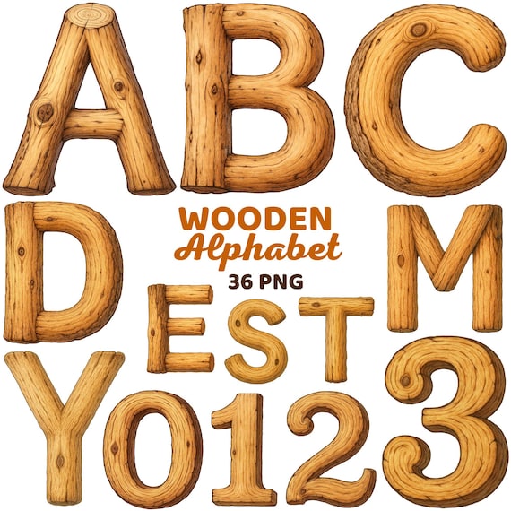 Wood Alphabet Letters Clip Art Sale Alphabet Set Unpainted Wooden