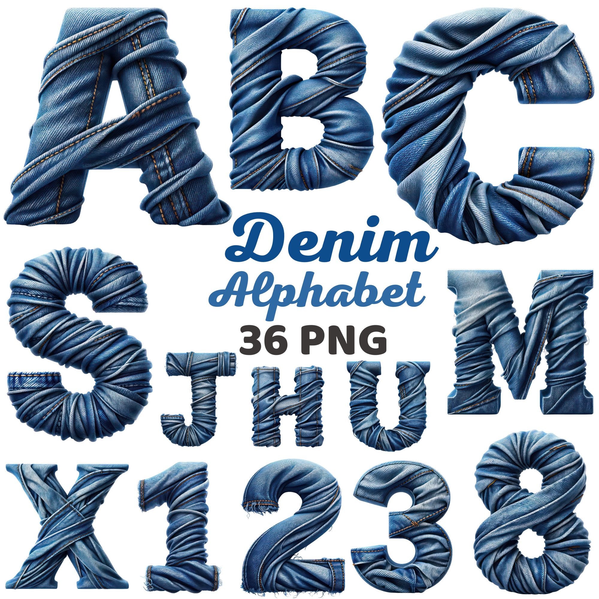 Denim Jeans Alphabet, Numbers Denim Letters Png, Denim Jeans Alphabet ...