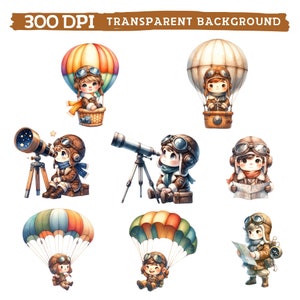 Watercolor Cute Aviator Boy Clipart, Pilot Kids Aviator Nursery, Air ...