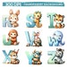 Watercolor Cute Animal Alphabet Clipart, Student Teacher Nursery ...