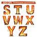 Hot Lava Alphabet Clipart, Hot Magma Letters Number, Molten Fire Letter ...