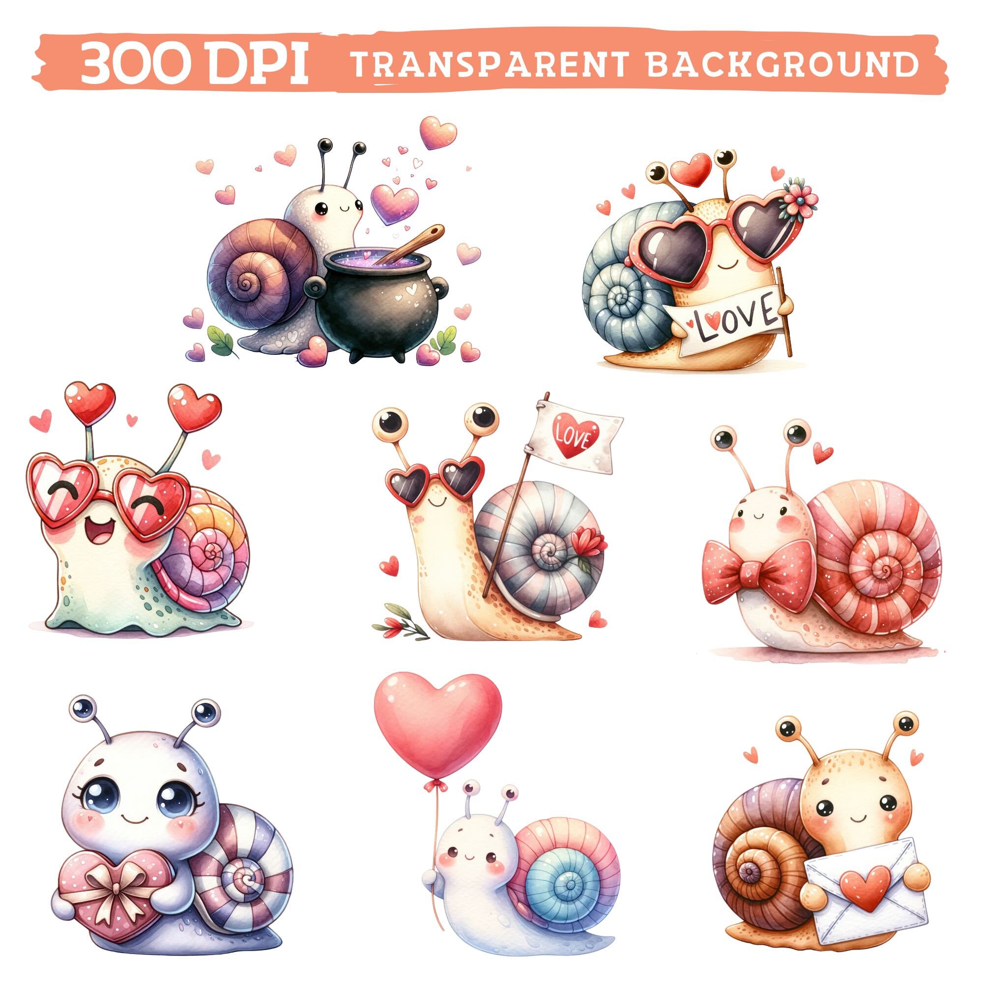 Watercolor Cute Snail Clipart, Spring Summer Snail Garden Nursery ...