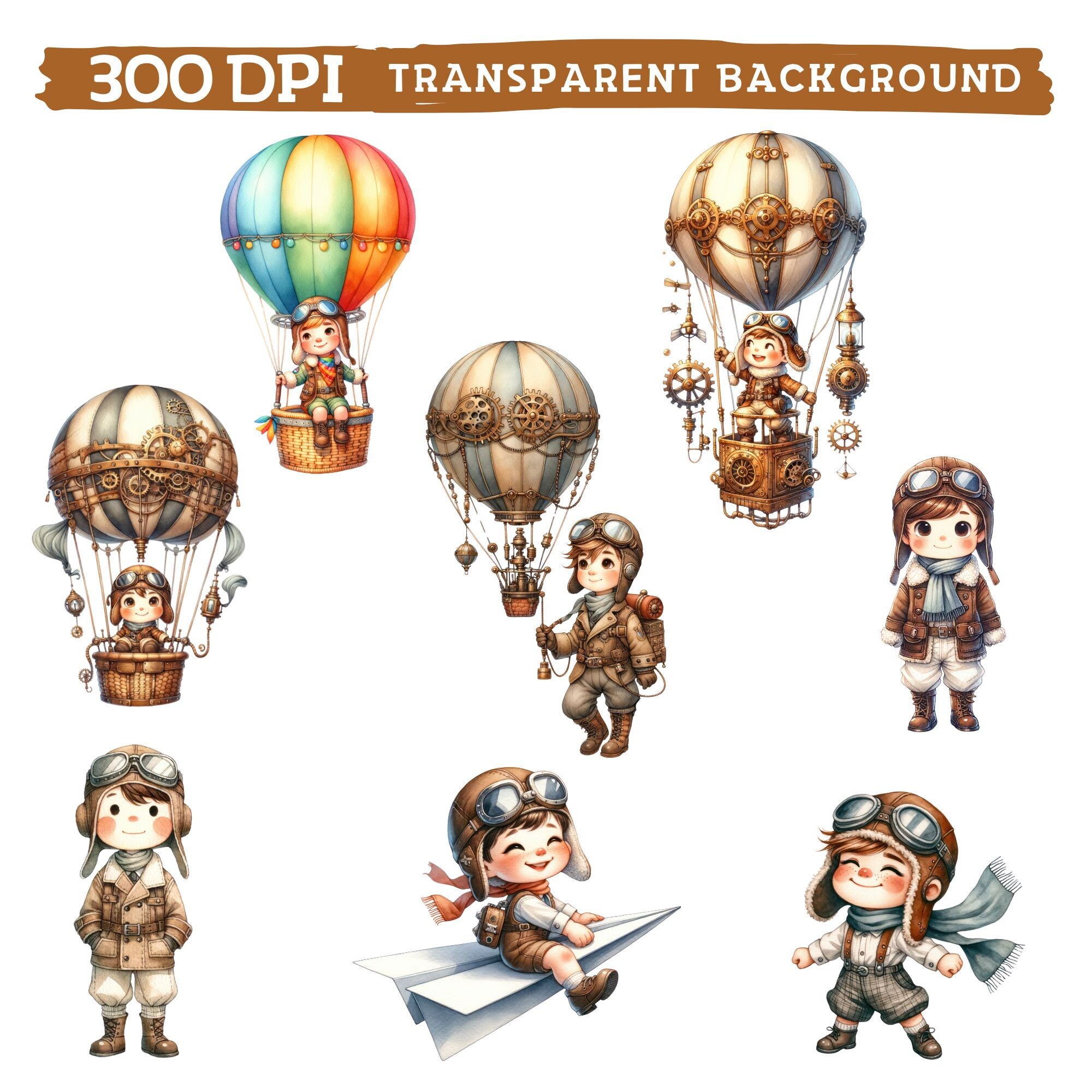 Watercolor Cute Aviator Boy Clipart, Pilot Kids Aviator Nursery, Air ...