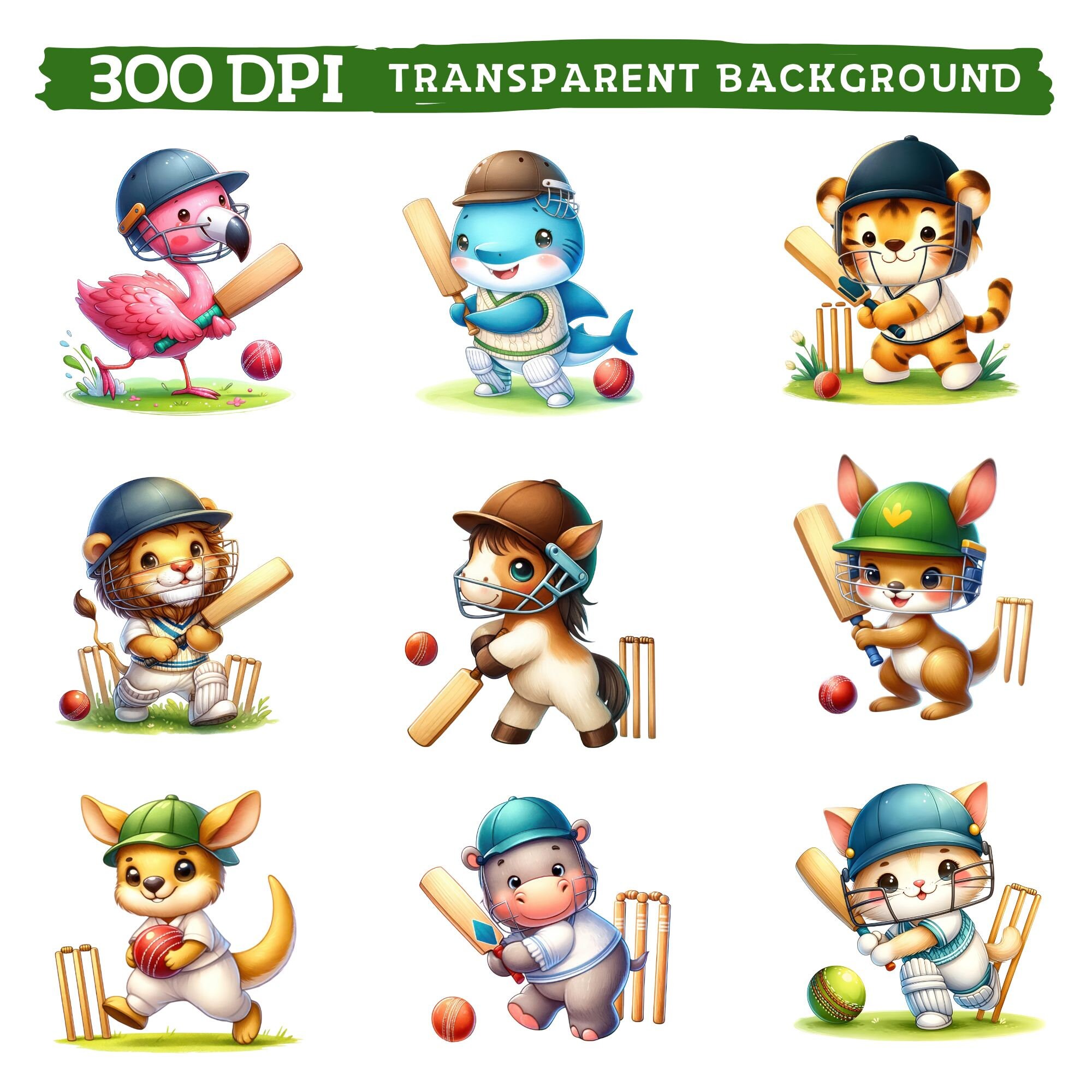 Cute Cricket Animals Clipart, Watercolor Cricket Animal, Sports Nursery ...