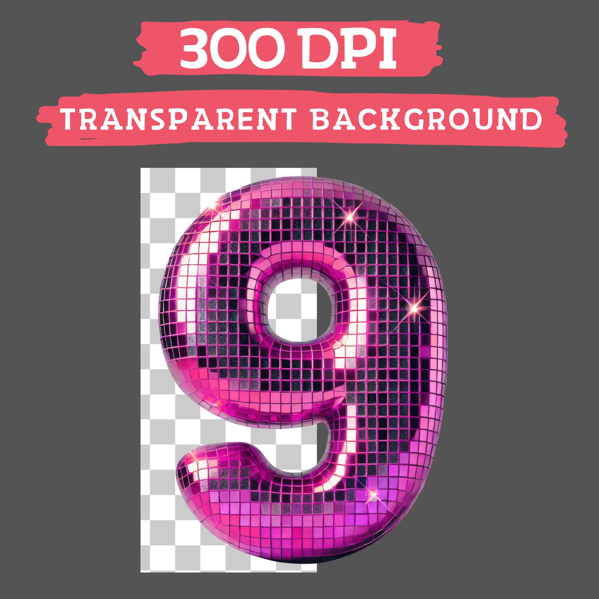 Retro Disco Alphabet Clipart, Pink Shiny Mirror Ball Letters & Numbers ...