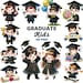Graduate Kids Clipart, Watercolor Preschool Kindergarten Graduation Boy ...