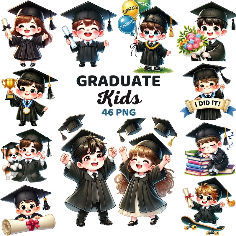 Graduation Girl Clipart - Etsy