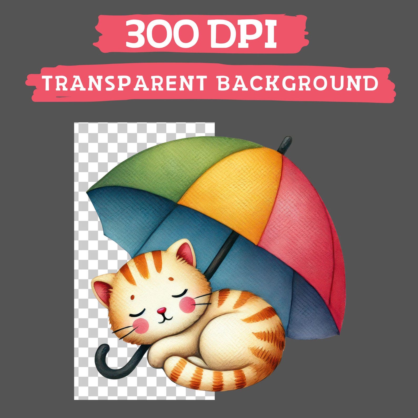 Rainy Day Animal Clipart, Watercolor Cute Spring Animals in Raincoats ...